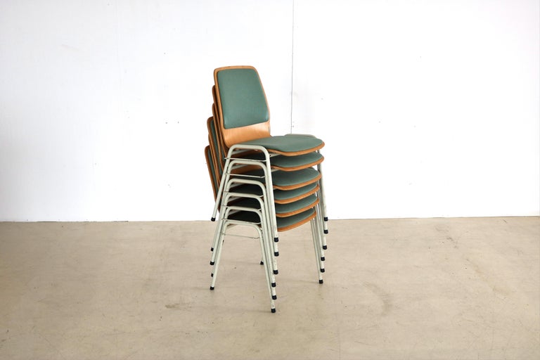 Vintage Industrial Stacking Chairs For Sale at 1stDibs