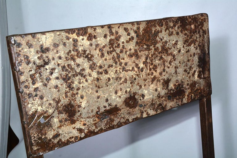 TWO Vintage Industrial Steel Metal Dining Chairs at 1stDibs ...