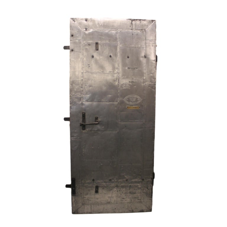 Vintage Industrial Steel Plate Fire Door from 1915 Print Factory at 1stDibs