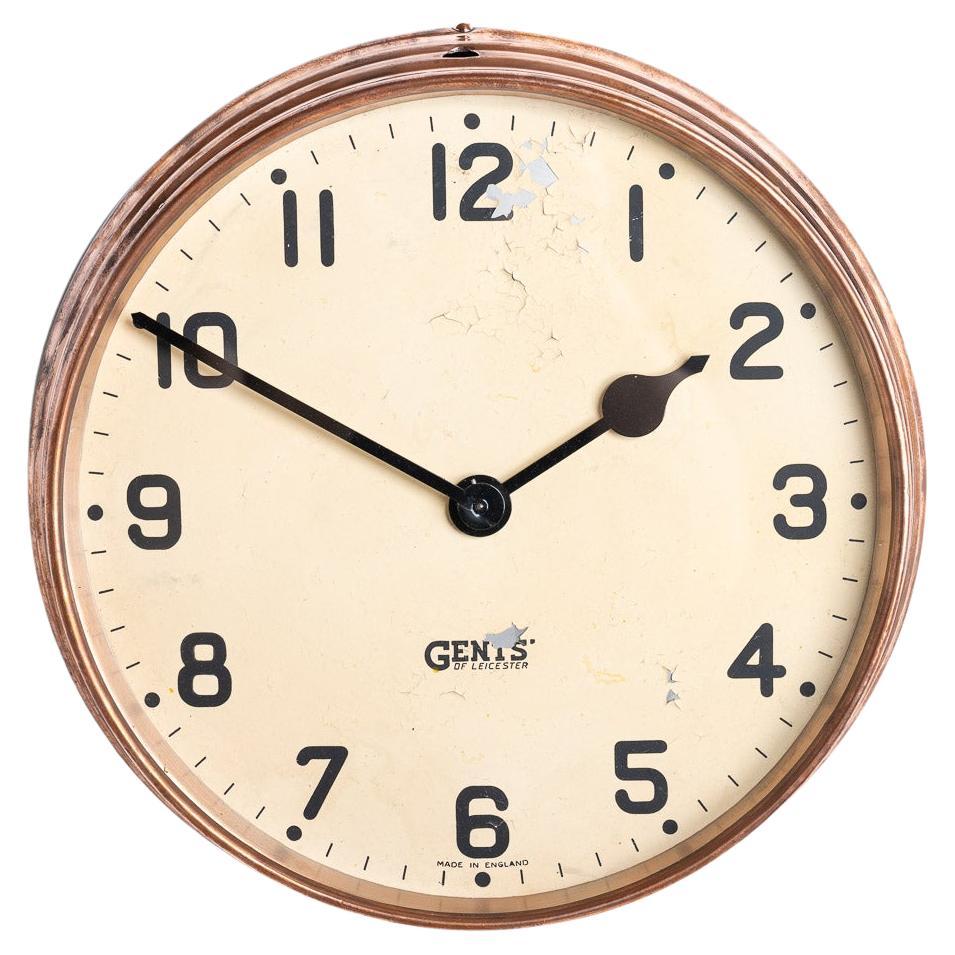 Reclaimed Industrial Copper Case Clock By Gents Of Leicester For Sale ...
