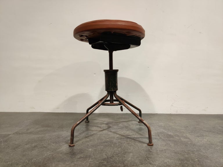 Vintage Industrial Stool, 1950s at 1stDibs | 1950s factory barstool