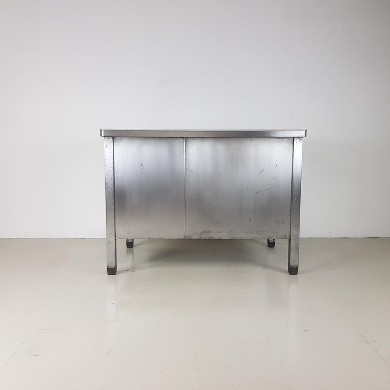 Vintage Industrial Stripped and Polished Steel Desk Made by Art Metal ...