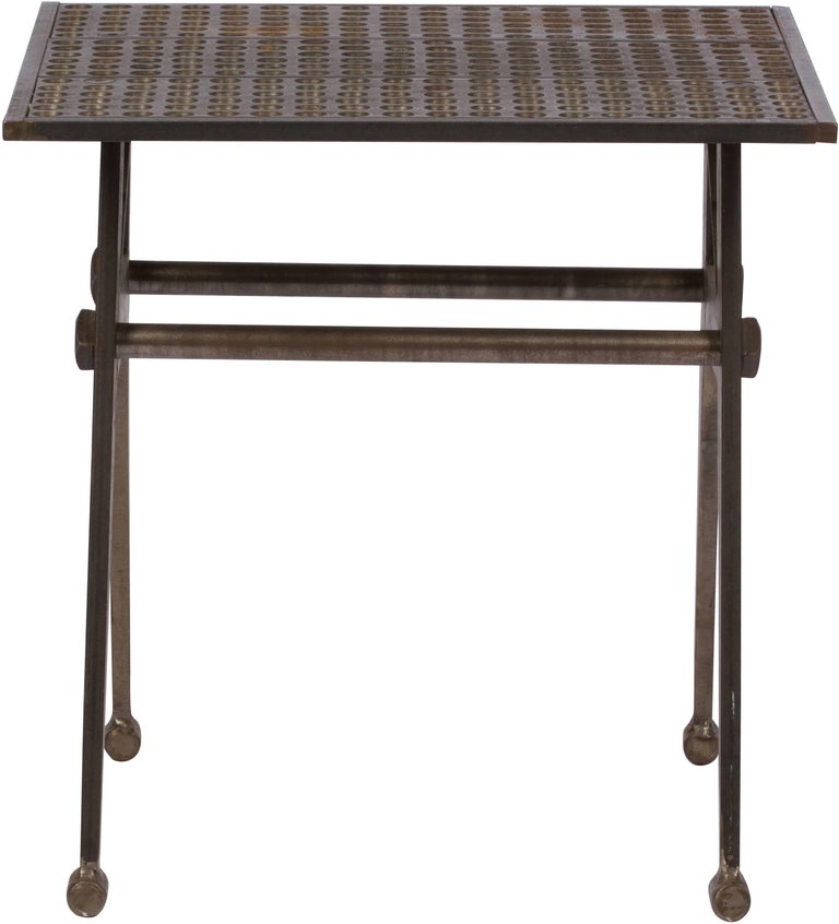 Vintage Industrial Style Metal Side Table For Sale at 1stDibs