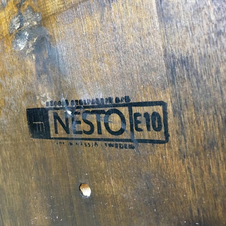 Vintage Industrial Swedish Wood and Metal “E10” Chair from Nesto For ...