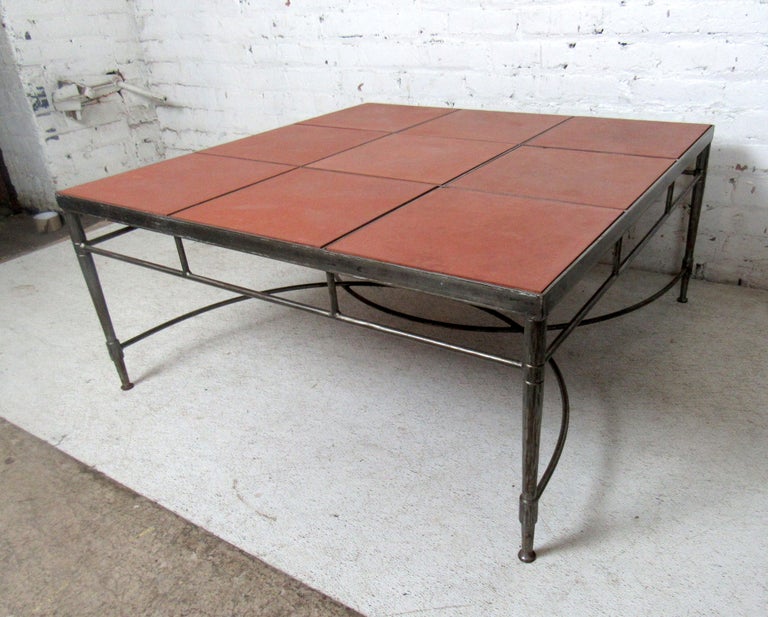 Vintage Industrial Tile Coffee Table For Sale at 1stDibs