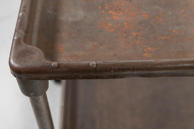 Vintage Industrial Two Tier Cast Iron Rolling Machinist Cart For Sale ...