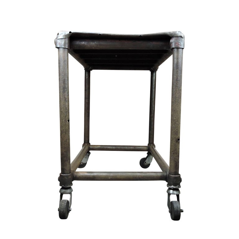 Vintage Industrial Welded Mechanics Table For Sale at 1stDibs
