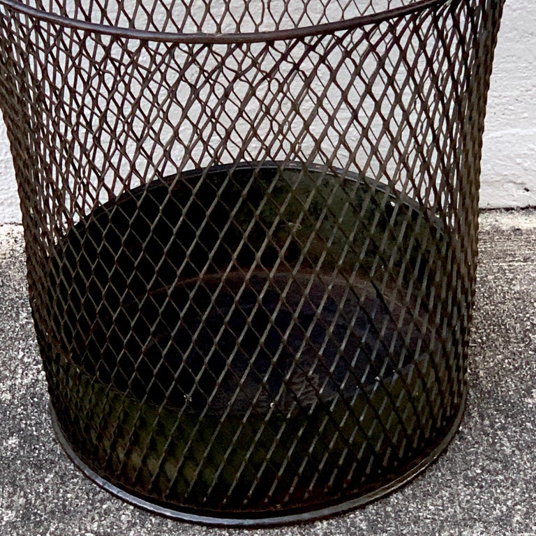 Vintage Industrial Wire Mesh Waste Paper Basket at 1stDibs