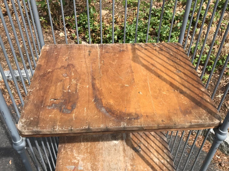Vintage Industrial Wood and Steel Rolling Bindery Cart, Early 20th ...