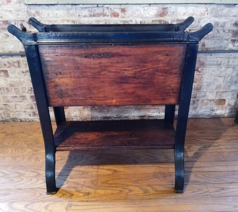 Vintage Industrial Wood And Cast Iron Printers Proof Table For Sale At