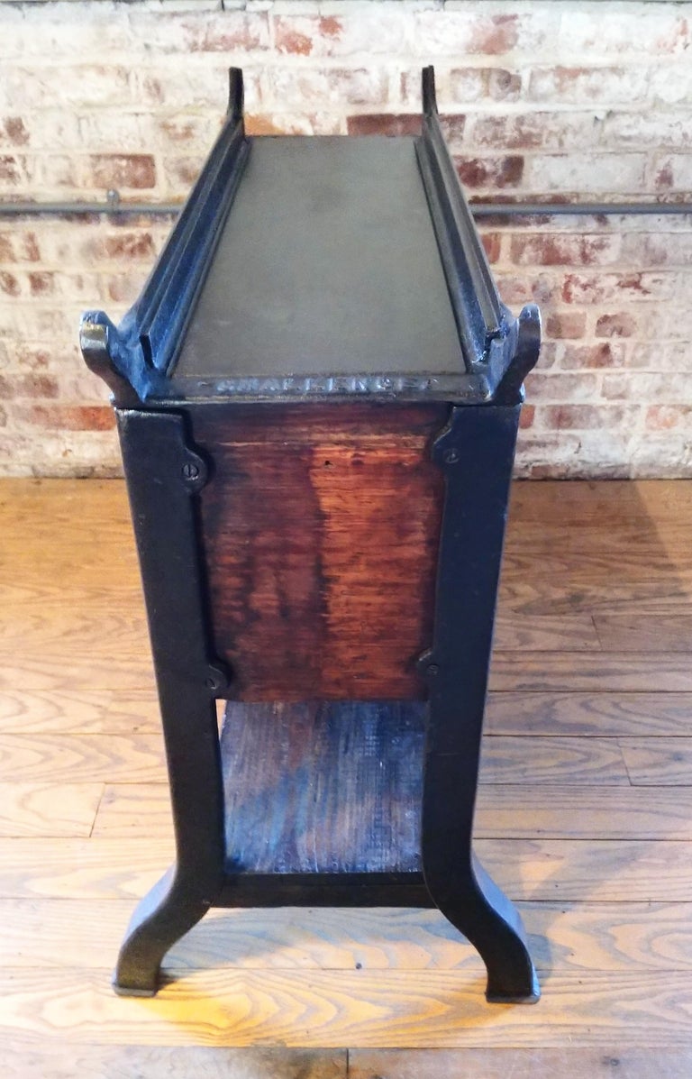 Vintage Industrial Wood And Cast Iron Printers Proof Table For Sale At