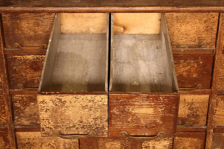 Vintage Industrial Wood and Metal Hardware Store Counter Apothecary ...