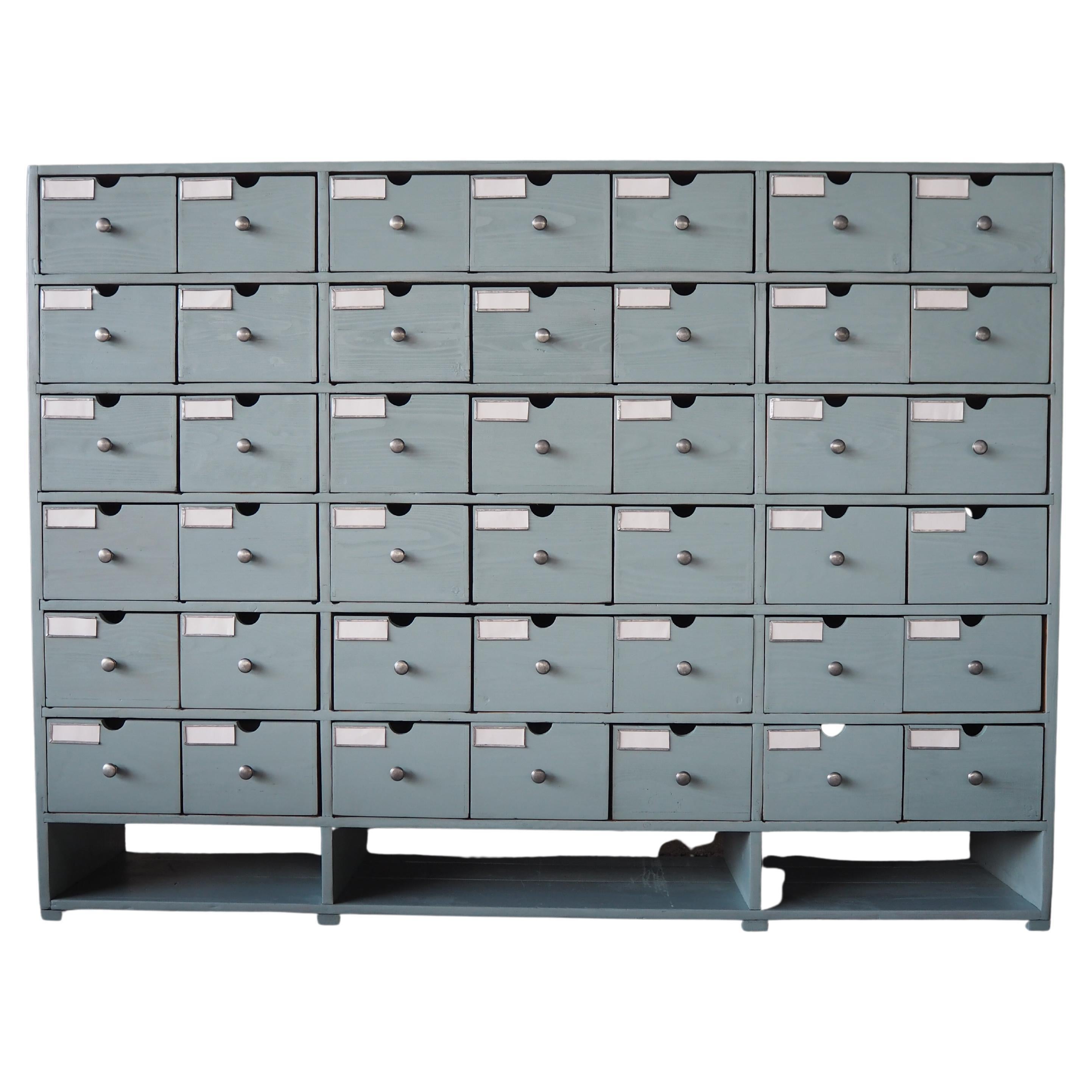 Vintage Industrial Wooden Chest of Drawers, Apothecary, Filling Cabinet ...