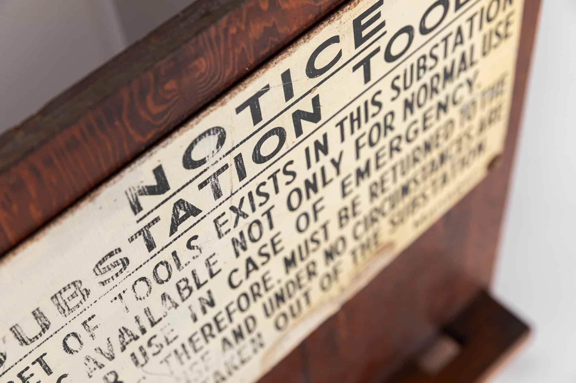 Vintage Industrial Wooden Substation Tool Notice Board Wall Sign Plaque ...