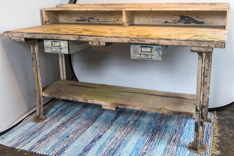 Vintage Industrial Work Desk at 1stDibs