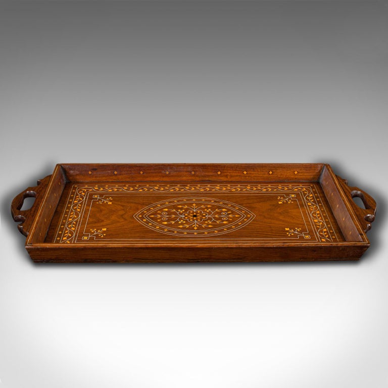 Vintage Inlaid Serving Tray, English, Walnut, Afternoon Tea, Art Deco ...