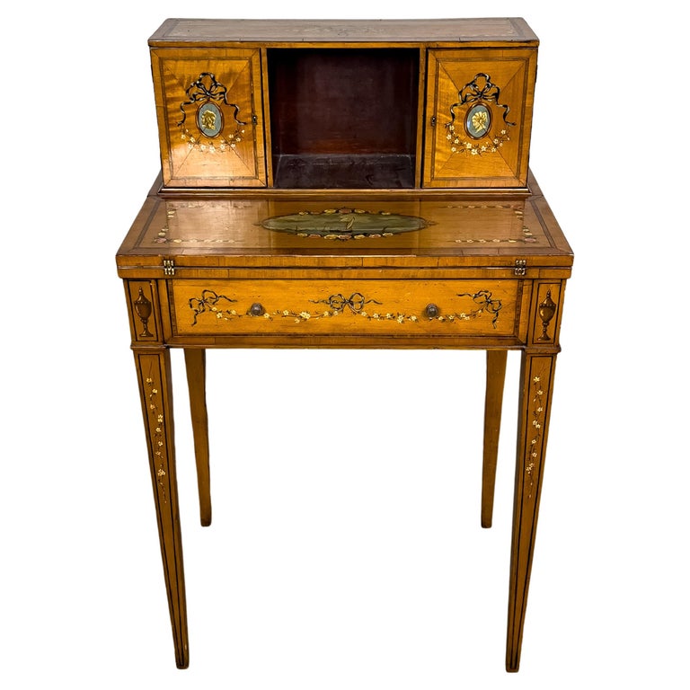 Vintage Inlay and Hand Painted Desk For Sale at 1stDibs