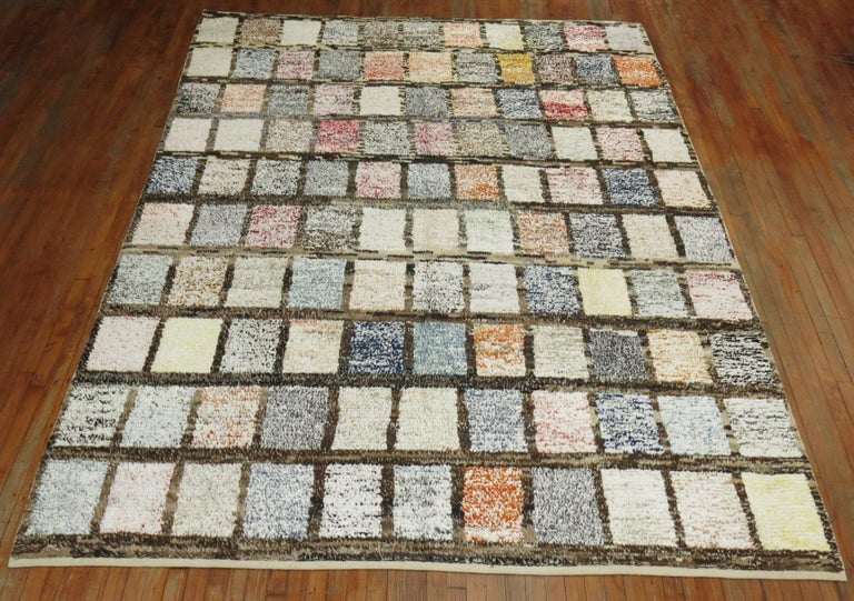 Vintage Inspired Turkish Tulu Multi Dimensional Box Design Rug For Sale ...