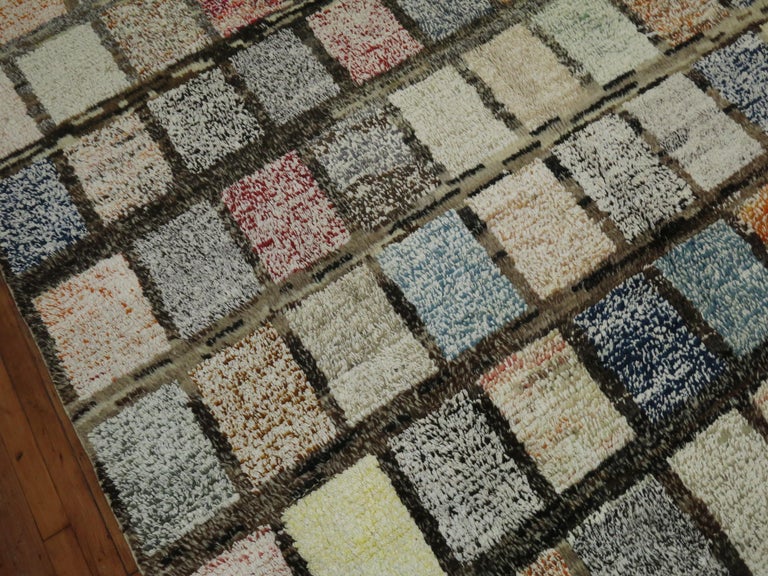 Vintage Inspired Turkish Tulu Multi Dimensional Box Design Rug For Sale ...