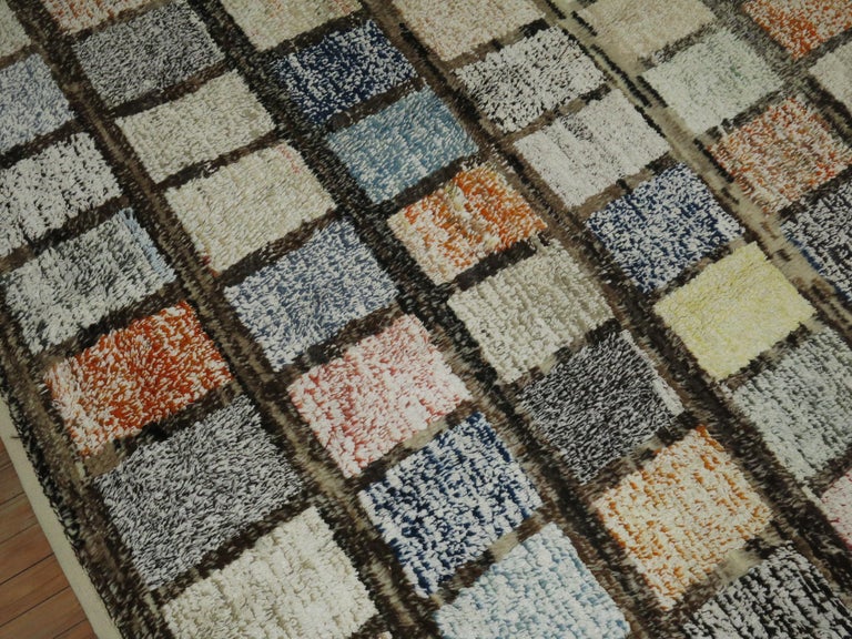 Vintage Inspired Turkish Tulu Multi Dimensional Box Design Rug For Sale ...