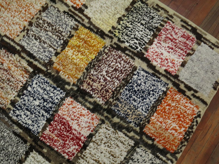 Vintage Inspired Turkish Tulu Multi Dimensional Box Design Rug For Sale ...