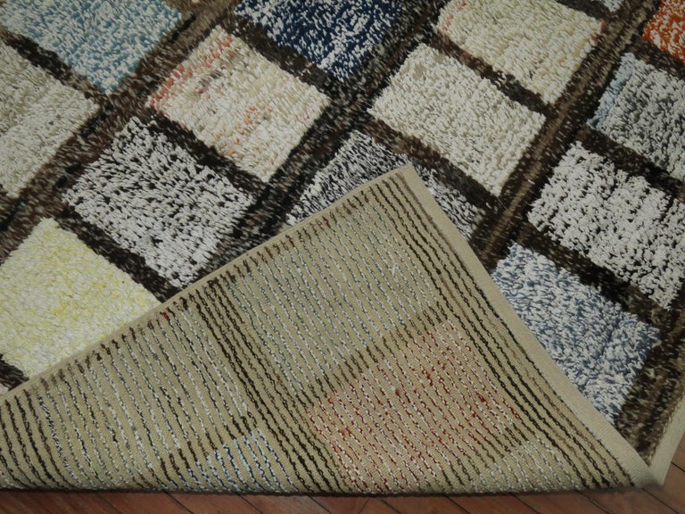 Vintage Inspired Turkish Tulu Multi Dimensional Box Design Rug For Sale ...