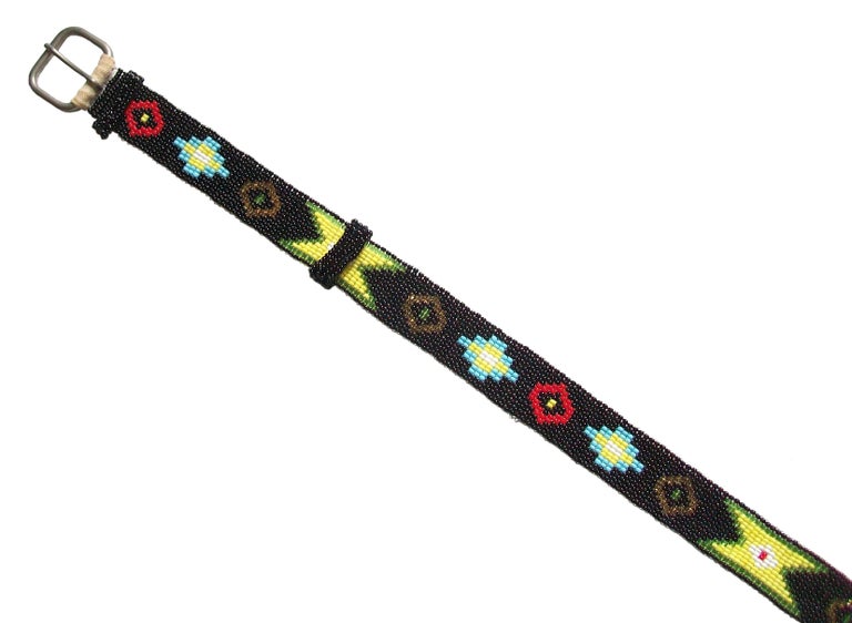 Vintage Inuit Beaded Belt, Signed, Canada, circa 1960's For Sale at 1stDibs