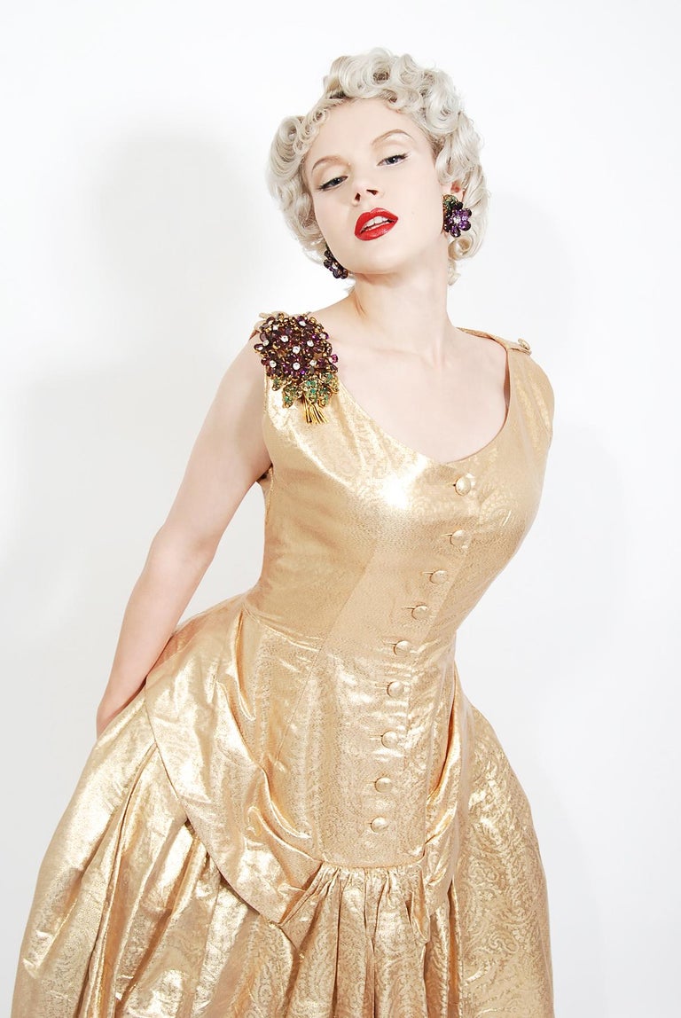 Vintage Iradj Moini Signed Over-Sized Purple Floral Crystal Brooch and ...