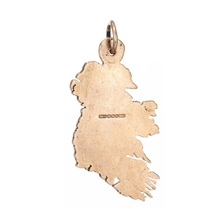 Vintage Ireland Charm 9k Yellow Gold Pendant Estate Fine Hallmarked ...