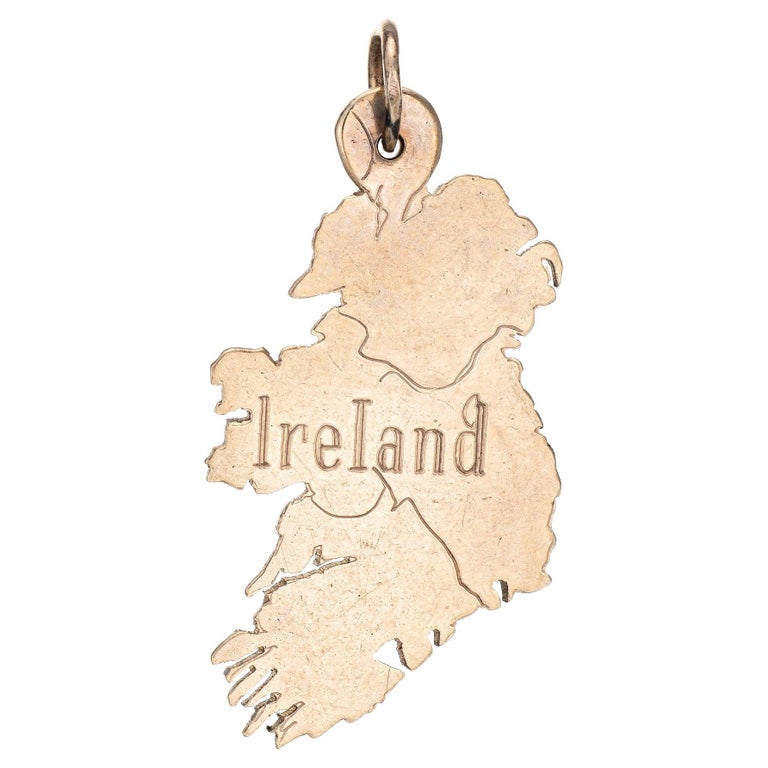 Vintage Ireland Charm 9k Yellow Gold Pendant Estate Fine Hallmarked ...
