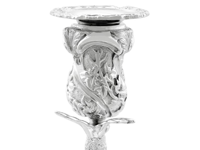 Vintage Irish Sterling Silver Fish Candlesticks For Sale at 1stDibs