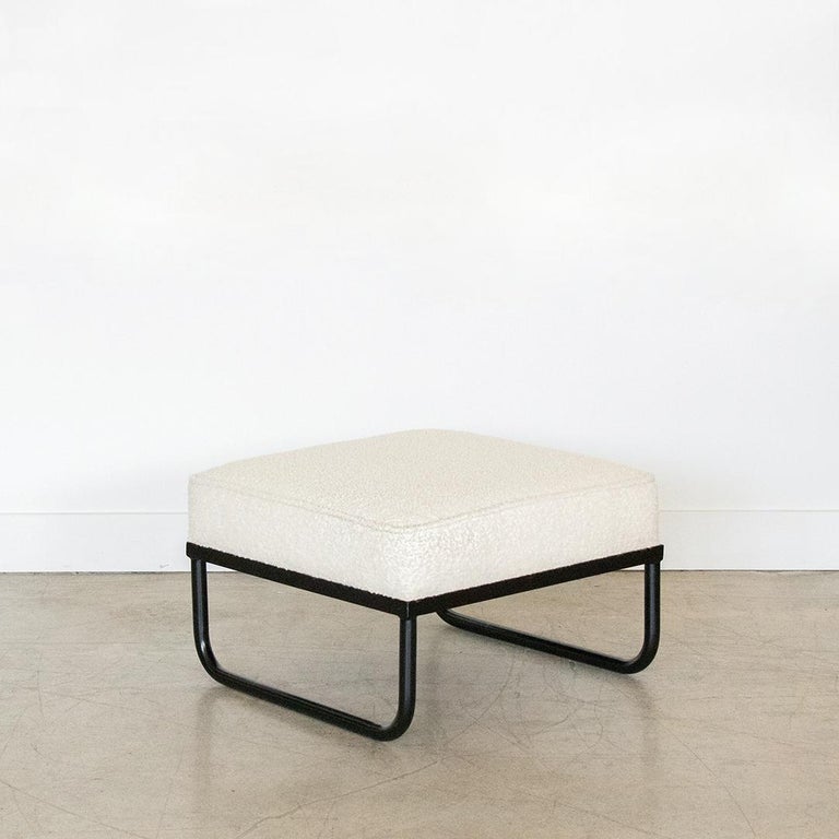 Vintage Iron and Boucle Chair with Ottoman at 1stDibs