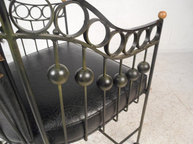 Vintage Iron Barrel Back Chair For Sale at 1stDibs