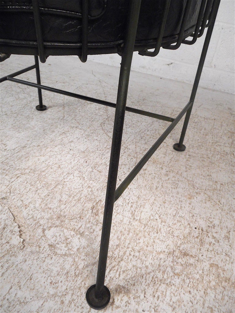 Vintage Iron Barrel Back Chair For Sale at 1stDibs