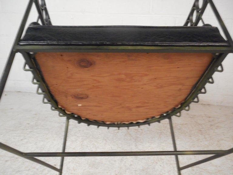 Vintage Iron Barrel Back Chair For Sale at 1stDibs