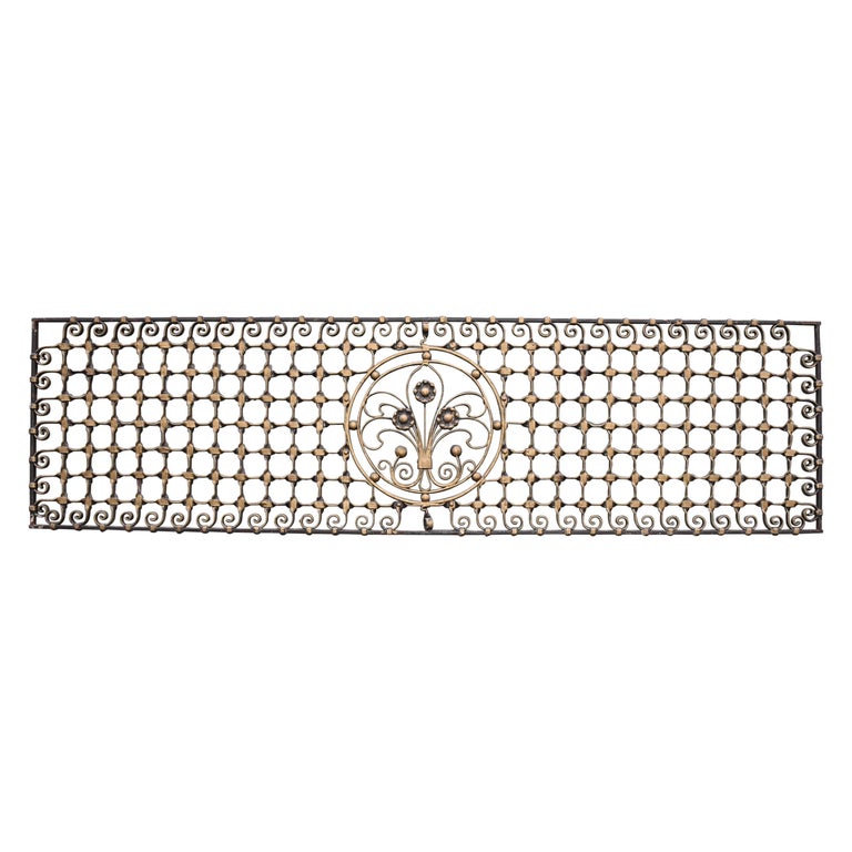 Vintage Iron Decorative Wall Grate Floral Design 5' at 1stDibs