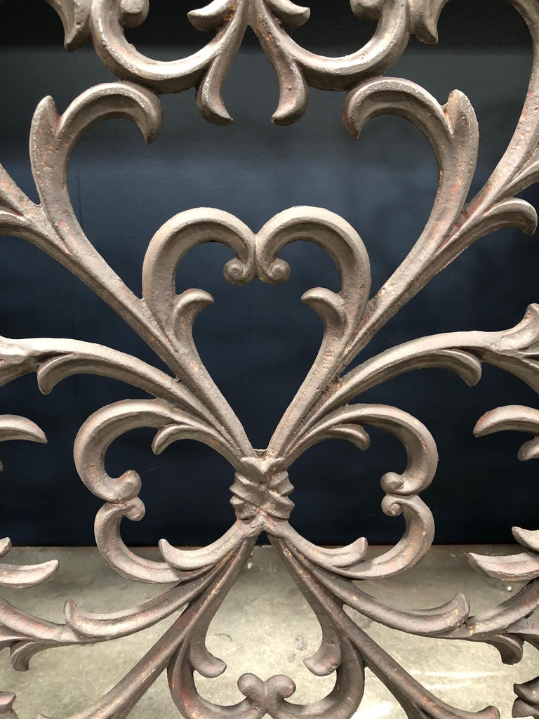 Vintage Iron Fireplace Screen at 1stDibs