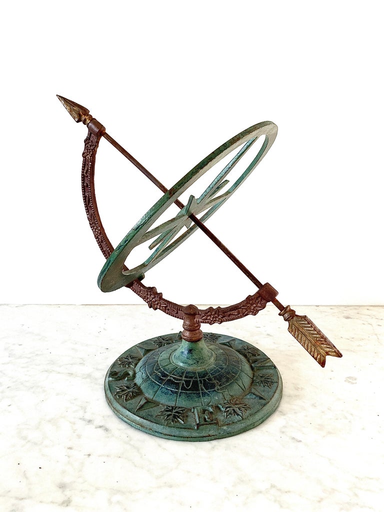 Vintage Iron Garden Armillary Sundial at 1stDibs