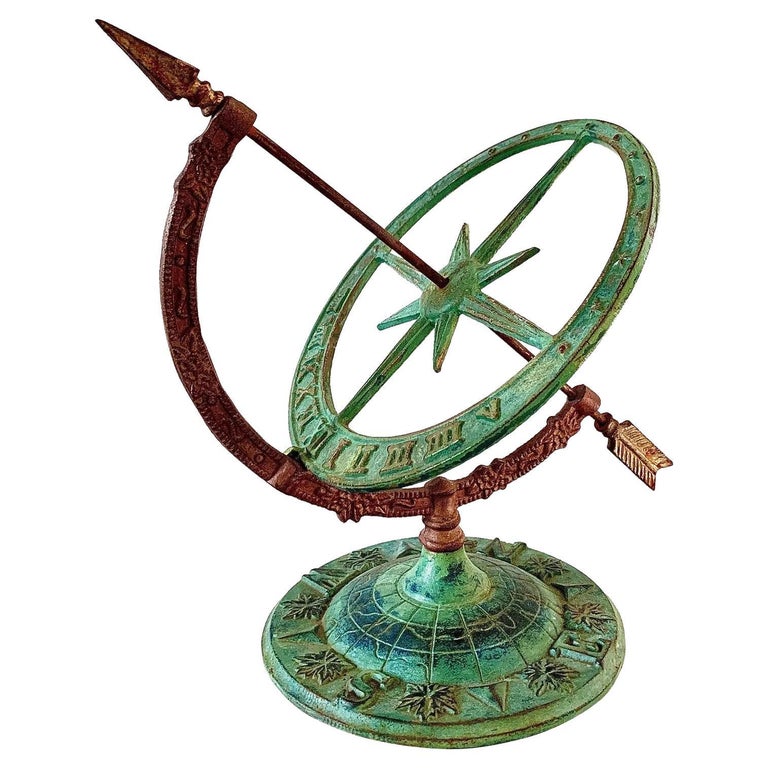 Vintage Iron Garden Armillary Sundial at 1stDibs