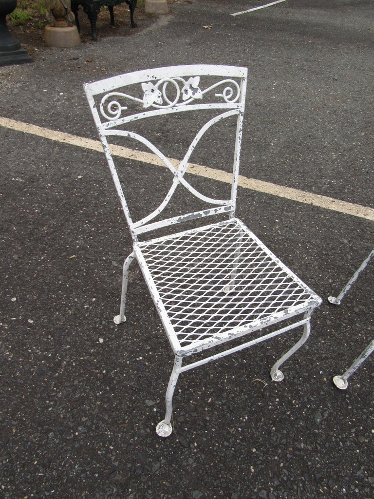 Vintage Iron Patio Dining Chairs, Set of 4 at 1stDibs