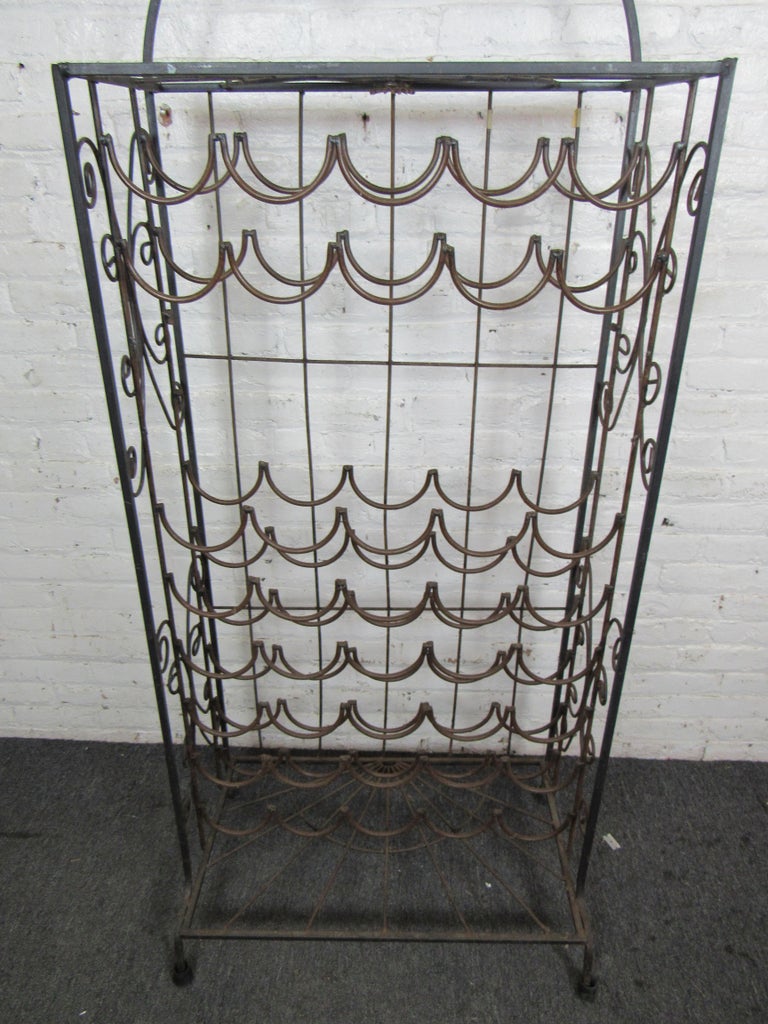 Vintage Iron Wine Rack For Sale at 1stDibs