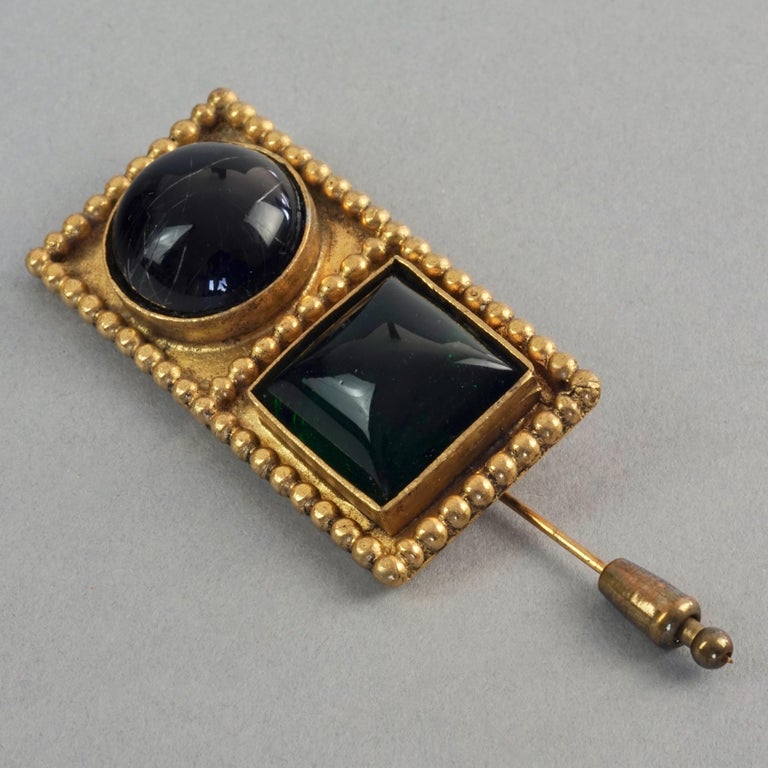 Vintage ISABEL CANOVAS Geometric Jewelled Stick Pin Brooch For Sale at ...