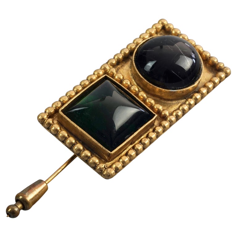 Vintage ISABEL CANOVAS Geometric Jewelled Stick Pin Brooch For Sale at ...