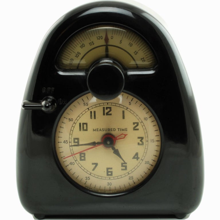 Vintage Isamu Noguchi Measured Time Black Bakelite Clock and Kitchen ...