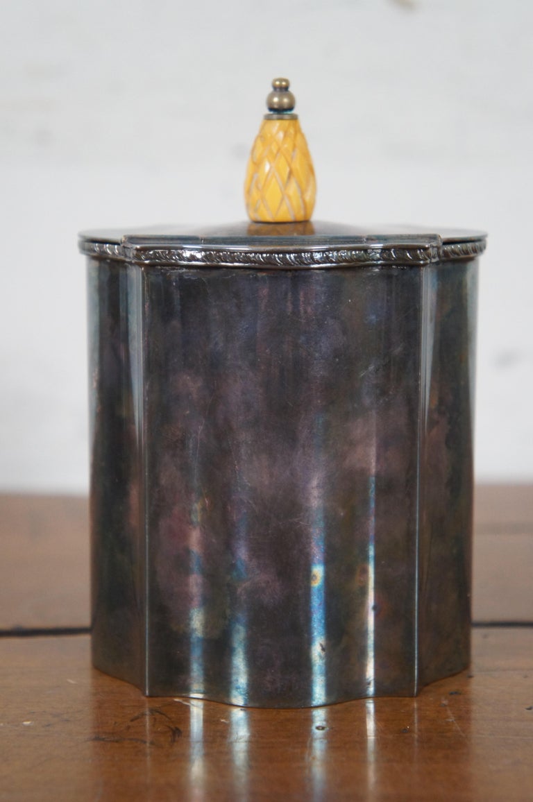 Vintage Israel Freeman Sons IFS Silver Plate Tea Caddy Cigarette Trinket Box at 1stDibs