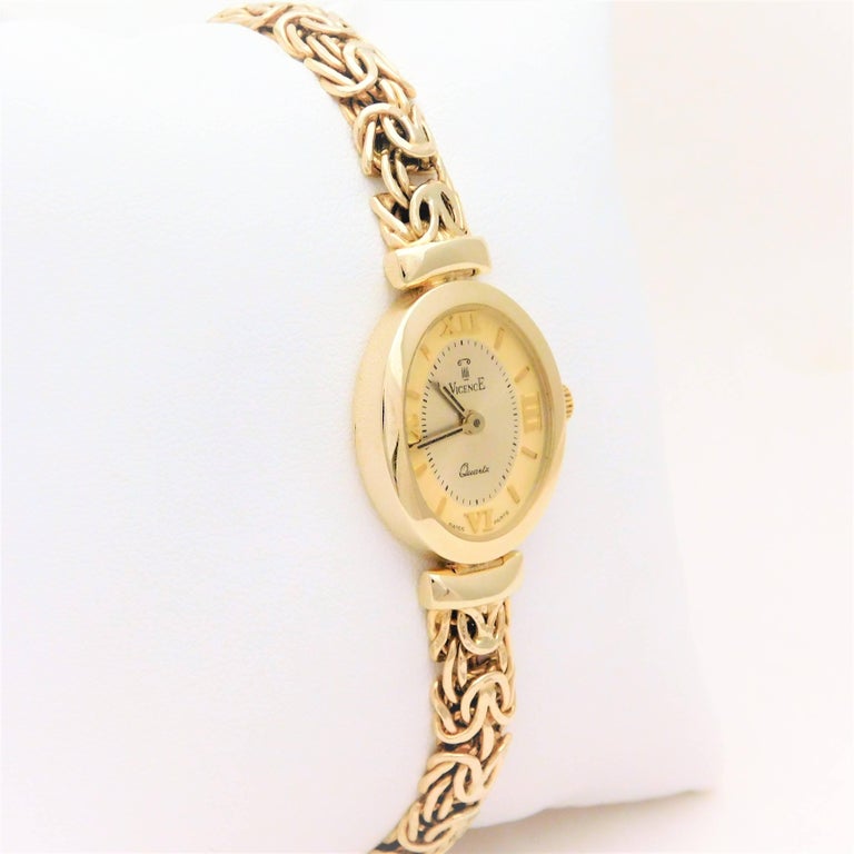 Vicence Ladies yellow gold Vintage quartz Wristwatch at 1stDibs
