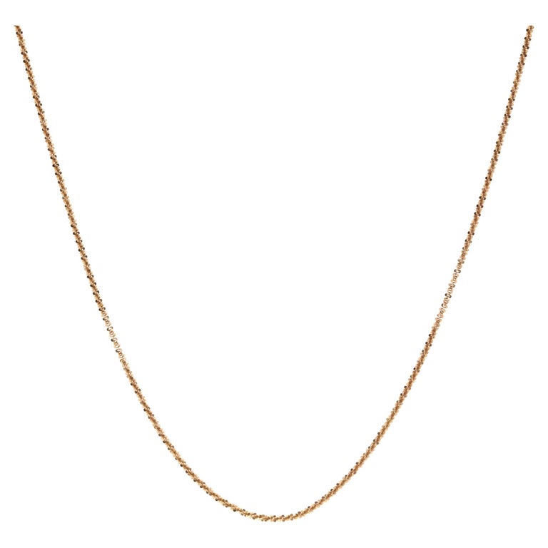 Vintage Italian 14KT Yellow Gold Sparkle Rope Chain Necklace For Sale ...