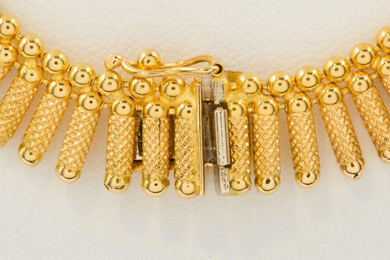 Vintage Italian 18 Karat Yellow Gold Fringe Necklace by UnoAErre For ...