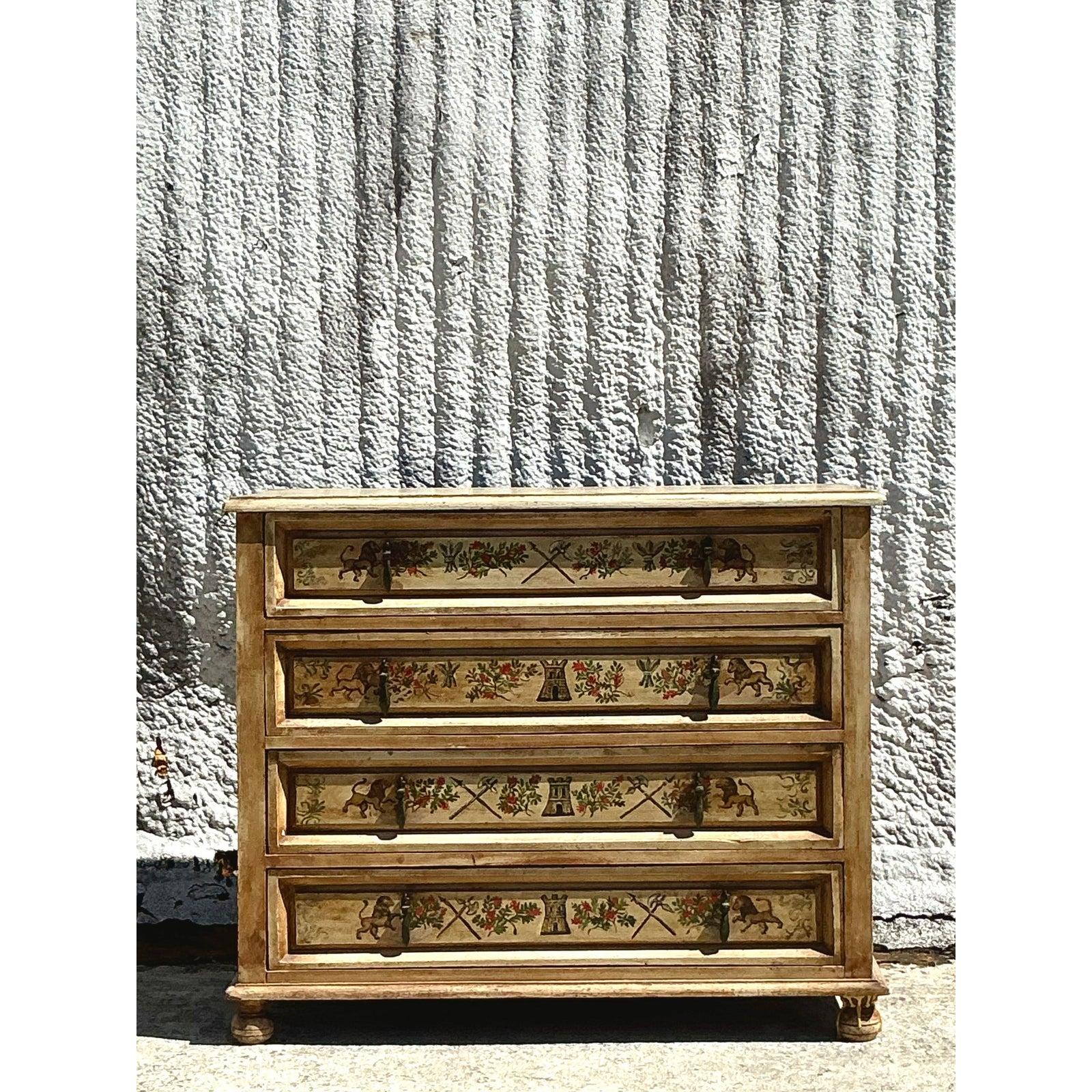 Vintage Italian 19th Century Hand Painted Chest of Drawers For Sale at ...