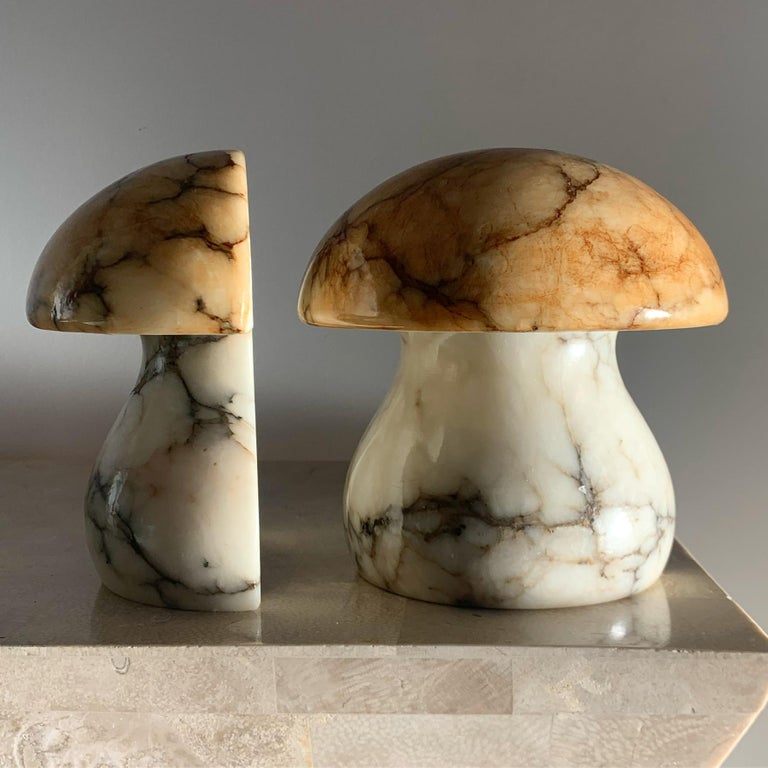 Vintage Italian ABF Marble Alabaster Bookends, 1960s at 1stDibs